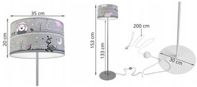Dětská stojací lampa Ladybird, 1x textilní stínítko se vzorem, (výběr ze 2 barev konstrukce), o