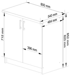Kuchyňská skříňka Artus S80 D2