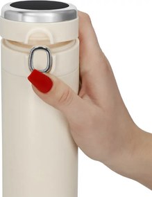 Nerezová termoska s teploměrem 420 ml SPRINGOS THERMOS krémová