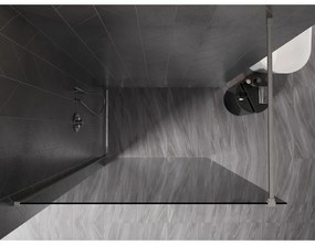 Mexen Kioto-X, sprchová zástěna 110 x 200 cm, 10mm šedé sklo, ocelový profil, 800-110-101-97-40-X