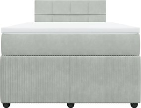 Box spring postel s matrací světle šedá 120 x 200 cm samet 3290010