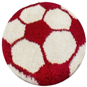 Dětský kusový koberec Fun kruh 6001 red - průměr 100 cm
