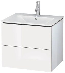 Duravit L-Cube - Umyvadlová skříňka 550x620x481 mm, 2 zásuvky, lesklá bílá LC624002222