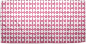 Sablio Ručník Růžovobílé kosočtverce - 70x140 cm