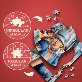TREFL Dřevěné puzzle Art: Catherine Abel - Léto ve městě / 200 dílků /