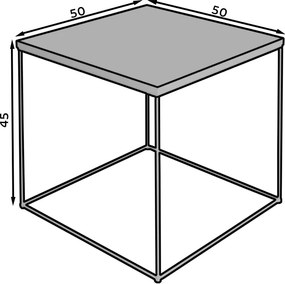 ADRK Furniture Konferenční stolek ELENA 50x50 CT-ELE-G-B