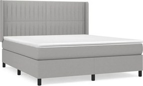 Box spring postel s matrací světle šedá 160 x 200 cm textil 3131601