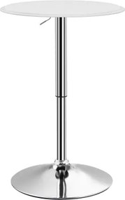 HOMCOM barový stůl s nastavitelnou výškou, 360° otočná kulatá základna, barový stůl do kuchyně/jídelny Ø63x67-93 cm Bílá