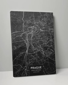 Obraz Mapa Praha 30 x 40 cm - napnuté plátno na dřevěném rámu