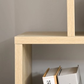 HOMCOM Moderní knihovna ve tvaru zig-zag 70D x 24Š x 178V cm Dřevotříska Přirozené dřevo