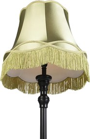 Stojací lampa černá s babičkovským stínítkem zeleným - Classico