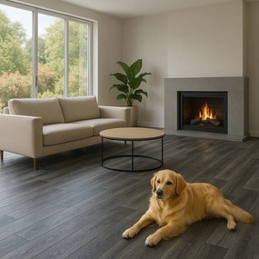 PVC podlaha - lino Blacktex Fumed Oak 966M, na mieru, šíře 3m,4m, šedá, filc, chodba / predsieň, Beauflor
