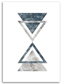 Obraz na plátně Abstraktní mramorové trojúhelníky modré - 70x100 cm