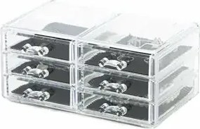 Compactor Organizér na šperky – 6 zásuvek čirý plast