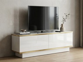 TV stolek ALVIN 135 cm, bílá/zlatá