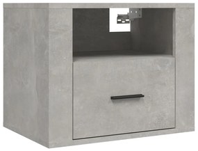Nástěnný noční stolek betonově šedá 50x36x40 cm - Default Title