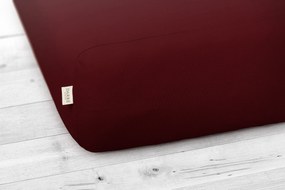 Jersey prostěradlo vínové na výšku matrace do 20 cm Velikost: 60 x 120