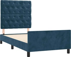 Rám postele bez matrace tmavě modrý 80x200 cm samet 3125908