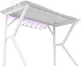 Genesis Holm 320 RGB / Herní stůl / bílý / D:120cm / Š:60cm / V:75cm
