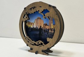 Li-Go Foto rámeček "V oblacích" 20x22cm bez podsvícení/s podsvícením provedení povrchu: ořech, varianta foto rámečku: s podsvícením napájení z baterie/powerbanky
