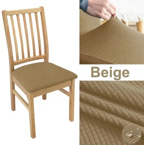 Žakárové vzorované potahy na sedátko jídelní židle (čtverečky) Barva: T1-beige (béžová)