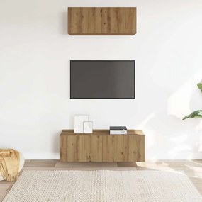 Sada 2 kusů nástěnné TV skříňka dub artisan kompozitní dřevo 3329006