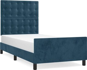 Rám postele bez matrace tmavě modrý 80x200 cm samet 3125969