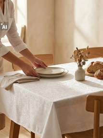 Sinsay - Ubrus s rostlinným motivem - bílá