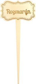 AMADEA Dřevěný zápich - cedulka na bylinky Rozmarýn, výška 20 cm, český výrobek