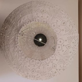 Solární lampion, 30 cm, teple bílá, bílá