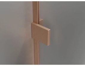 Mexen Lunar, L pětiúhelníkový sprchový kout naklápěcí doleva 100 x 90 cm, 8mm čiré sklo, profil měděná matná, 831L-100L-090P-65-00-L