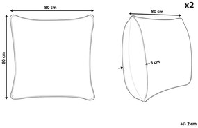 Sada 2 polštářů z mikrovlákna s vysokým profilem 80 x 80 cm PELISTER Beliani