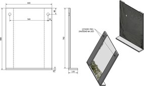 Aqualine, BETA zrcadlo 60x80x12cm, 57397