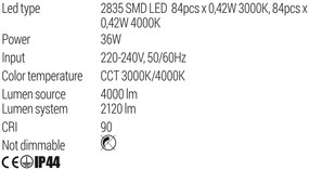 Světla a lustry REDO GROUP Redo HORIZON koupelnové světlo nad zrcadlo 120 cm/LED 36W/3000K-4000K/bílé