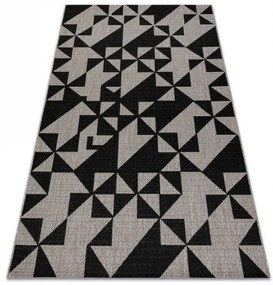 Dywany Luszczow Kusový koberec SIZAL FLOORLUX 20489 stříbrný / Černá TROJÚHELNÍK Rozměr koberce: 160 x 230 cm