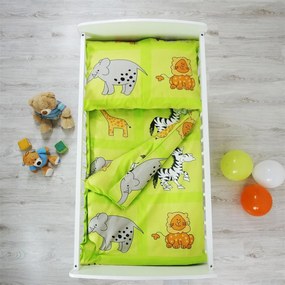 Povlečení dětské ZOO zelené EMI: Dětský set 130x90 + 65x45