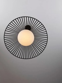 Matně černé kovové LED závěsné svítidlo se skleněným stínidlem ø 50 cm Brume – Nova Luce