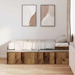 Rám postele se dveřmi Staré dřevo 80 x 200 cm Kompozitní dřevo 3335203