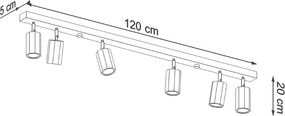 Sollux Lighting Stropní svítidlo ZEKE 6 dub