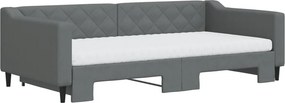 Válenda s přistýlkou a matracemi tmavě šedá 100 x 200 cm textil 3197450