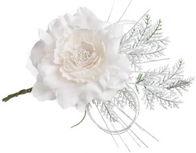zimní růže s jehličím - bílá