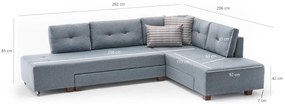 Atelier del Sofa Rohová sedací souprava Manama Corner Sofa Bed Right - Light Blue, Světlá Modrá