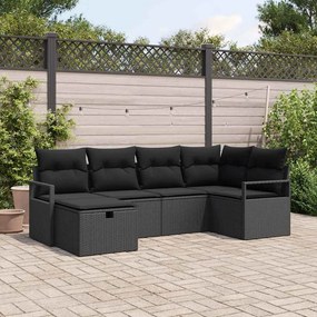 Set pohovek 6 ks Černá polyratan 3359182
