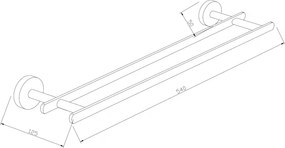 Mexen příslušenství, LOFT lázeňský držák na ručníky, černá, 7012625-70