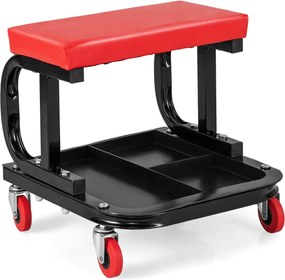 Costway Pojízdná dílenská stolička s podnosem na nářadí nosnost 150 kg