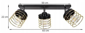 Stropní svítidlo RASTI, 3x drátěné stínítko (výběr ze 2 barev), (možnost polohování), G