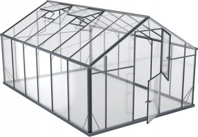Skleník Glass XL-12 Up Tvrzené Sklo 290 x 430 cm Antracit 12,5 m2 Skleněný