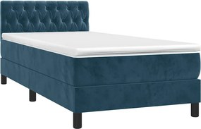 Box spring postel s matrací tmavě modrá 90x200 cm samet 3141465