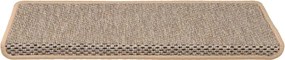Samolepicí nášlapy na schody sisal 15ks 65x21x4cm světle béžové 326892
