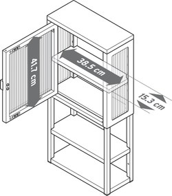 Tchibo - Nástěnná skříňka se skleněnými dvířky - barva: černá